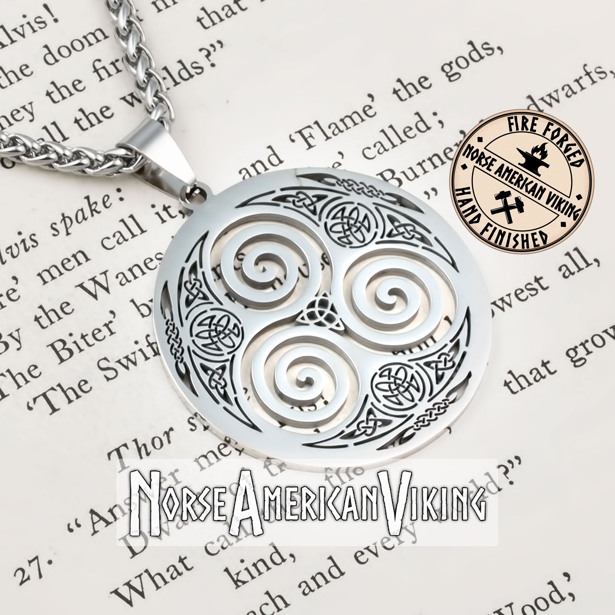 Viking Triskele Trinity Stainless Steel Pendant Necklace – Norse ...