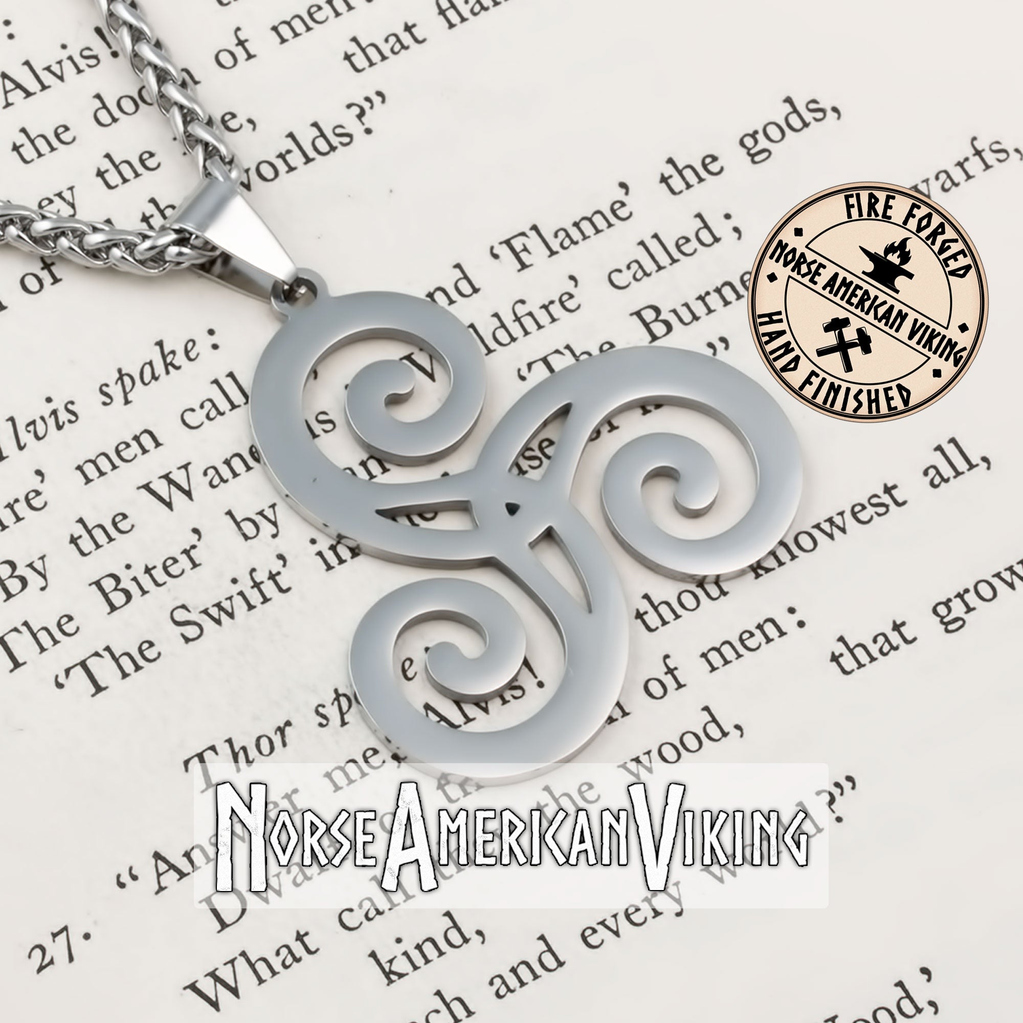 Viking Triskele Trinity Stainless Steel Pendant Necklace – Norse ...