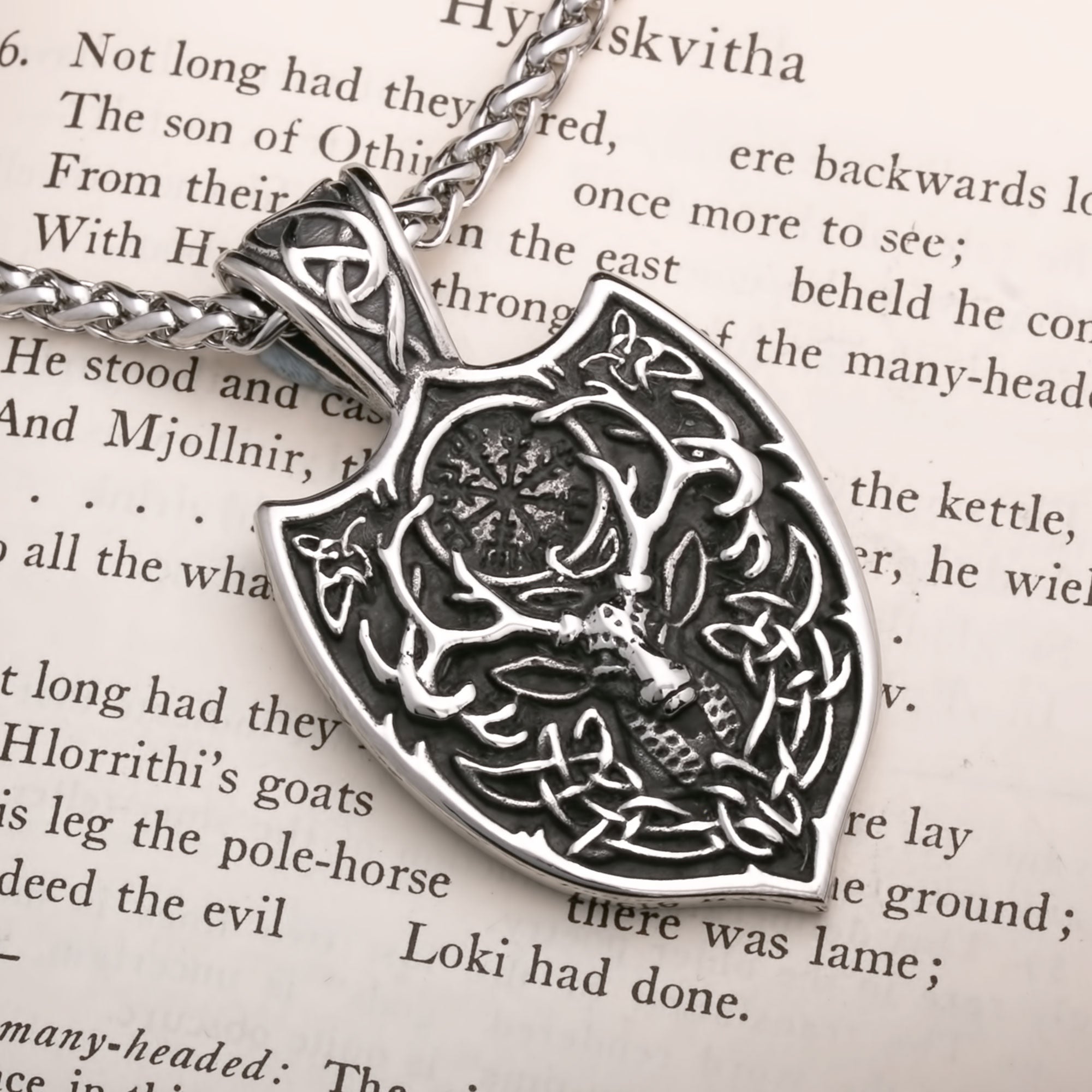 Viking Stag Stainless Steel Pendant Necklace – Norse American Viking