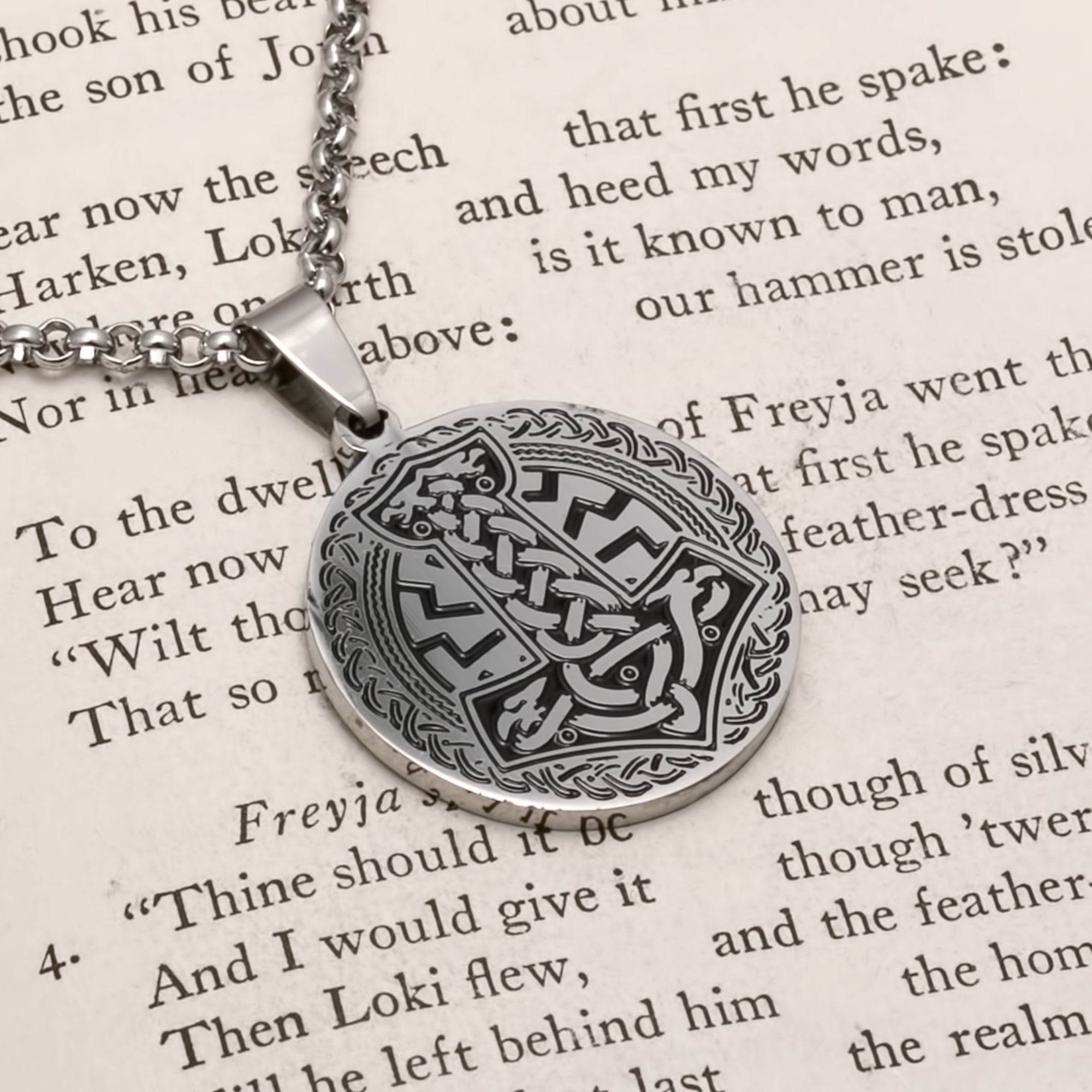 Viking Mjolnir Medallion Stainless Steel Pendant Necklace – Norse ...